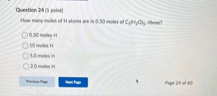 Solved How many moles of H atoms are in 0.50 moles of | Chegg.com