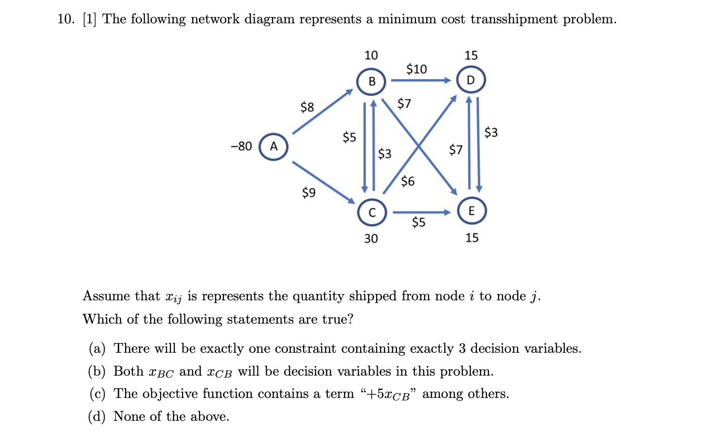 Solved [1] ﻿The following network diagram represents a | Chegg.com
