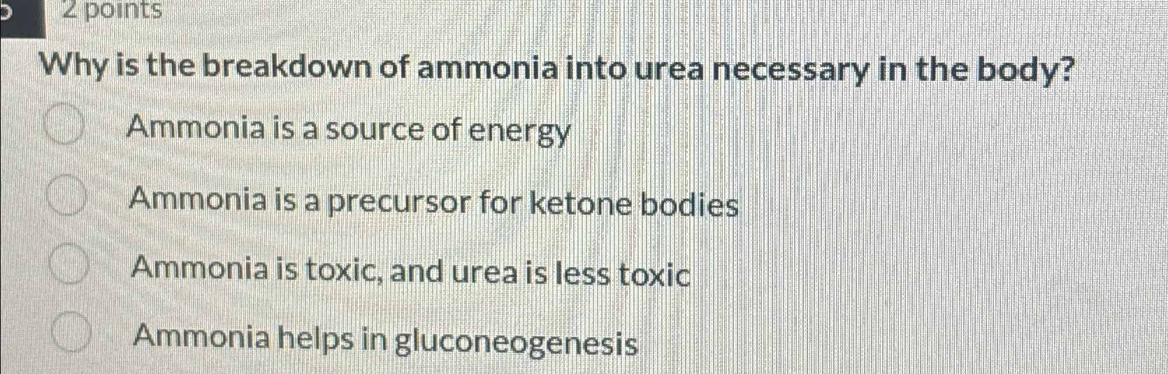 Solved Why is the breakdown of ammonia into urea necessary | Chegg.com
