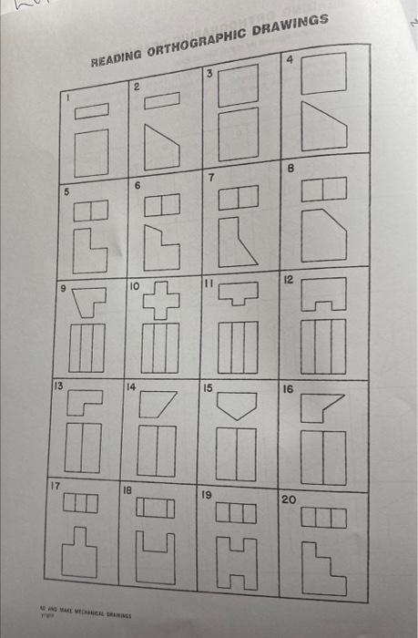 Solved READING ORTHOGRAPHIC DRAWINGS Objective: To match | Chegg.com