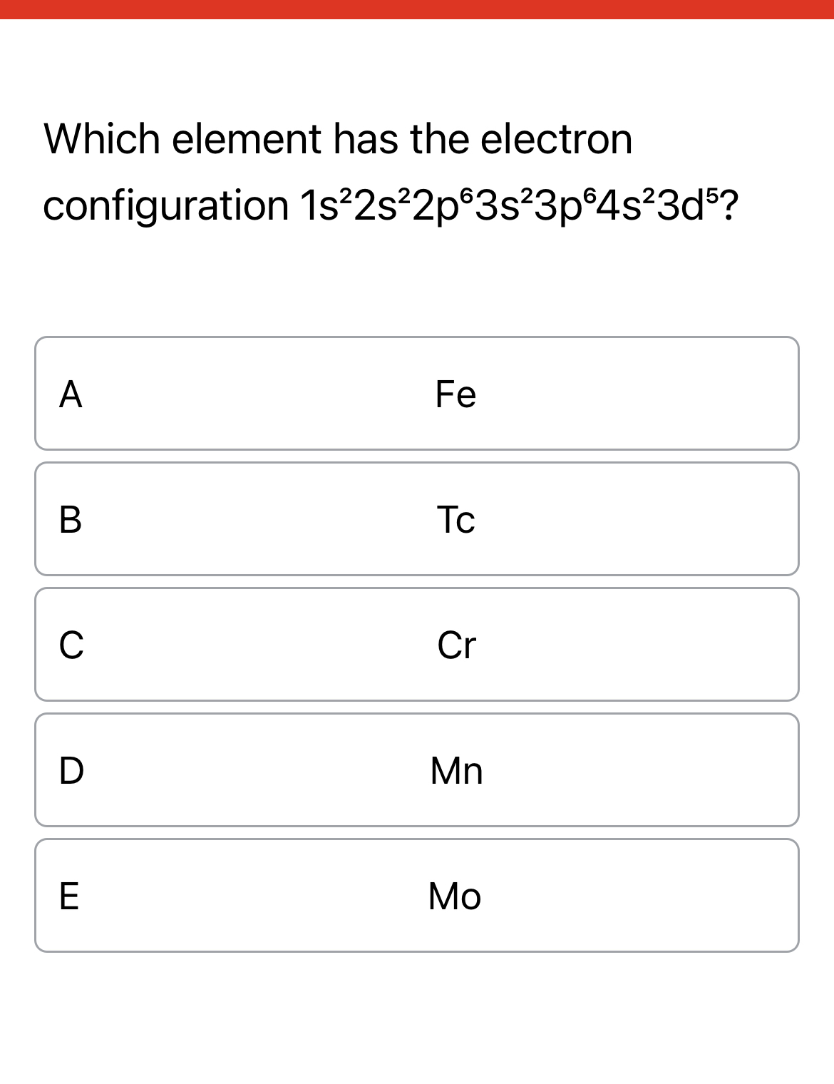 Solved Which element has the electron configuration | Chegg.com