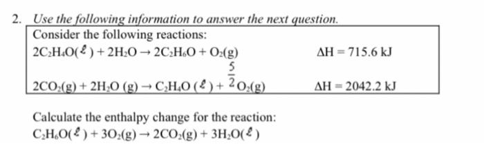 Solved Use the following information to answer the next | Chegg.com