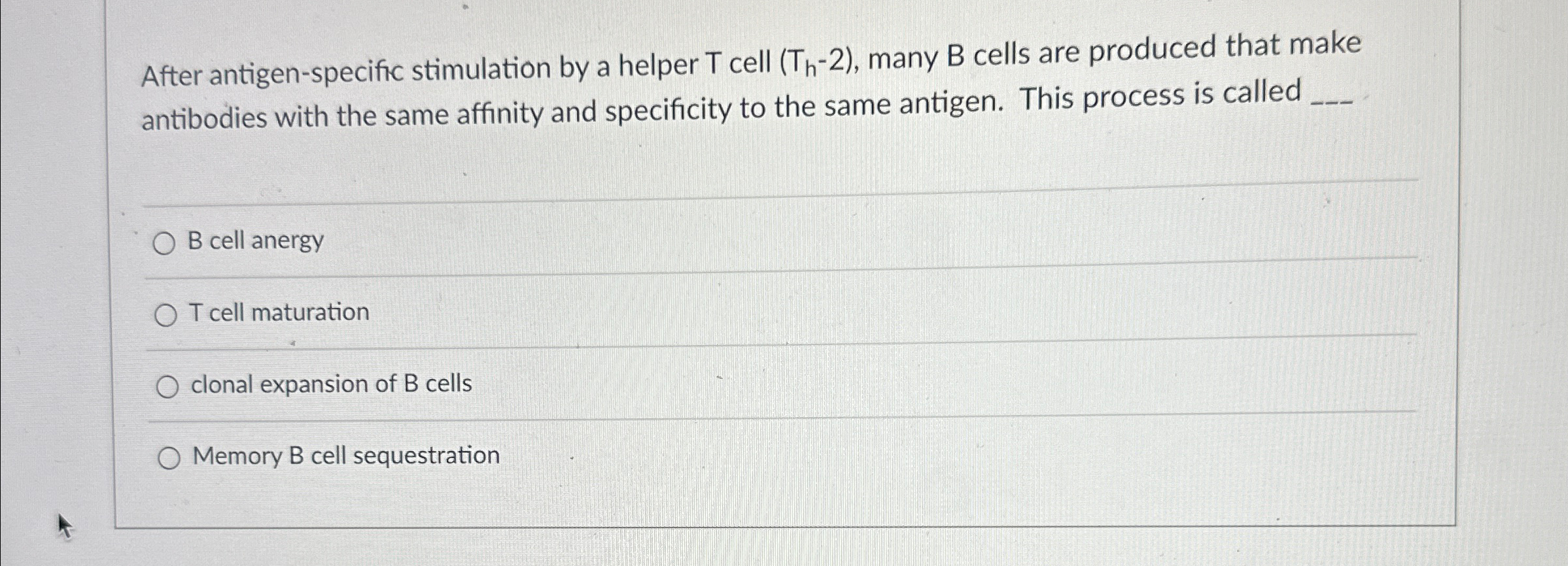 Solved After antigen-specific stimulation by a helper T | Chegg.com