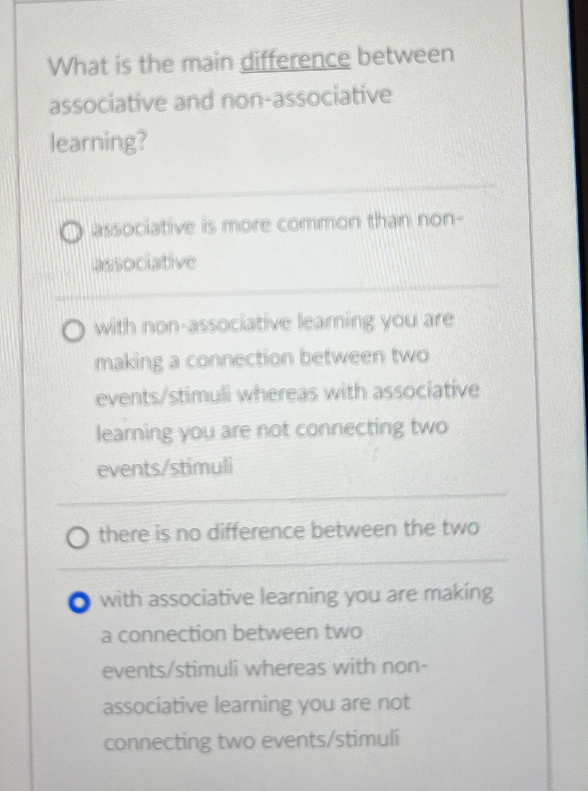 Solved What is the main difference between associative and | Chegg.com