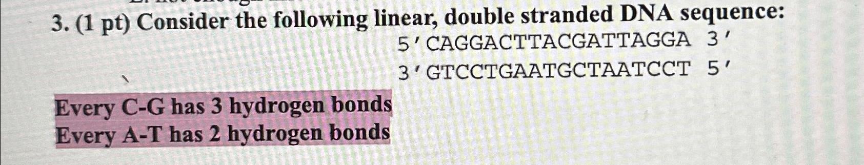 Solved (1pt) ﻿Consider the following linear, double stranded | Chegg.com