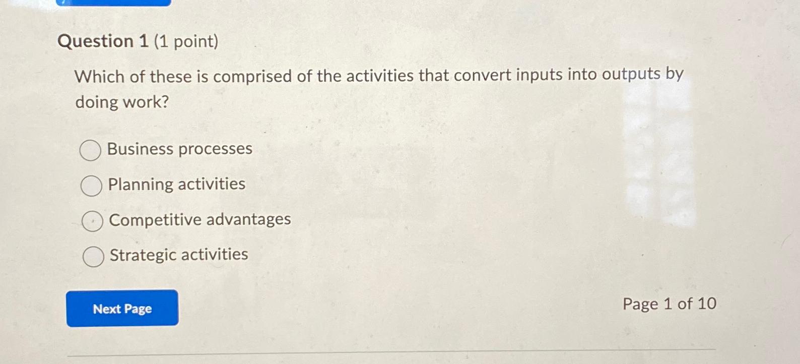 Solved Question 1 (1 ﻿point)Which of these is comprised of | Chegg.com
