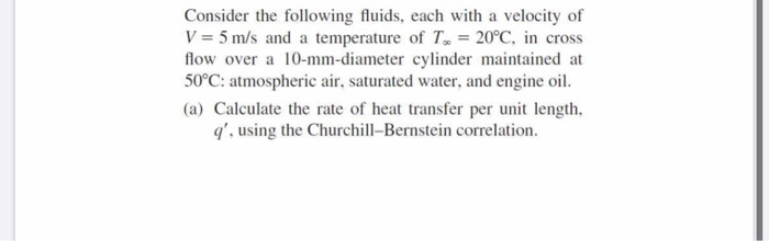 Solved Consider the following fluids, each with a velocity | Chegg.com
