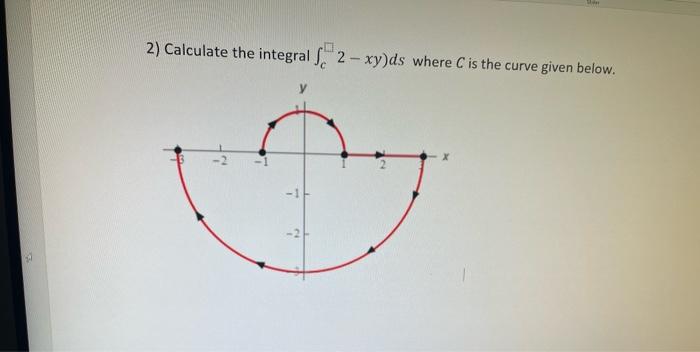 Solved 2) Calculate the integral ∫cΠ2−xy)ds where C is the | Chegg.com