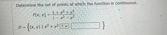 Solved Determine the set of points at which the function is | Chegg.com