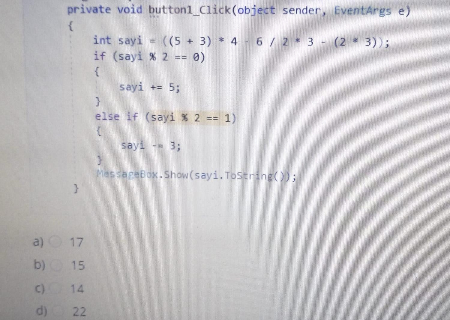 Solved private void button1_Click(object sender, EventArgs | Chegg.com