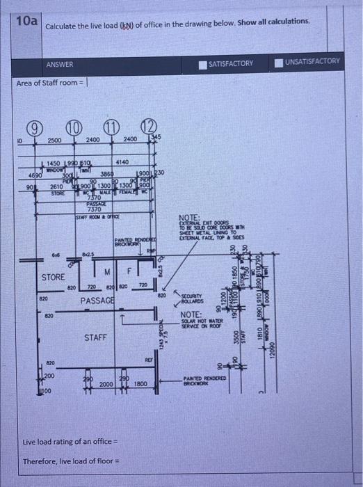10a Calculate the live load (NO of office in the | Chegg.com