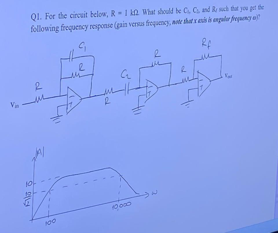 Solved Q1. For the circuit below, R=1kΩ. What should be | Chegg.com