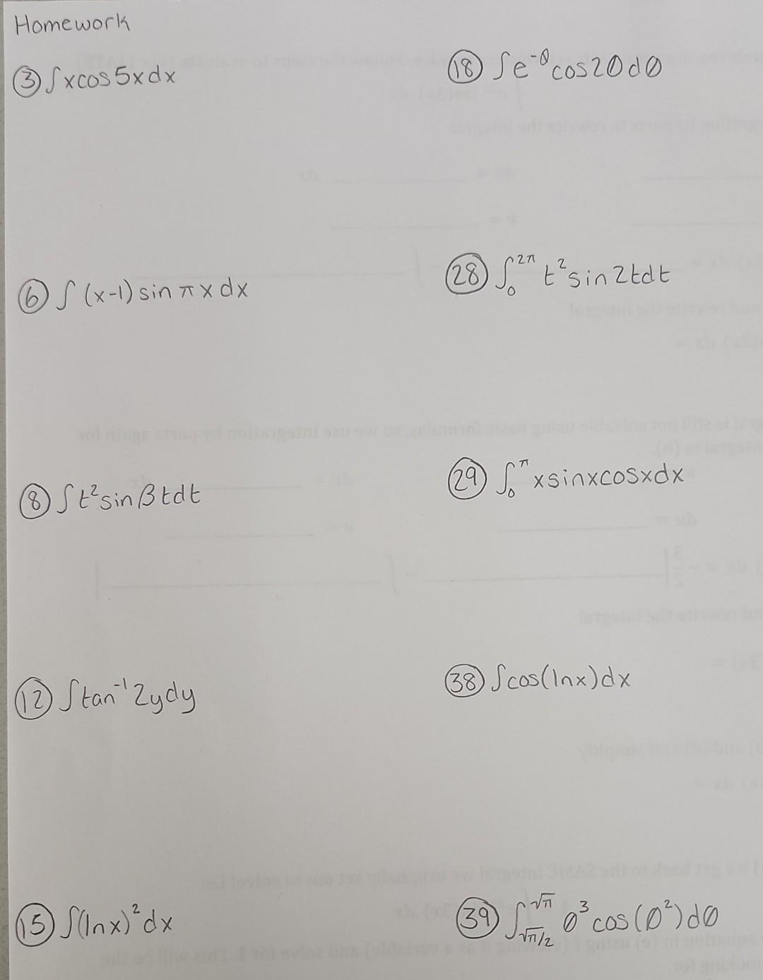 Solved 1-29 Evaluate the integral 38 & 39 First make a | Chegg.com