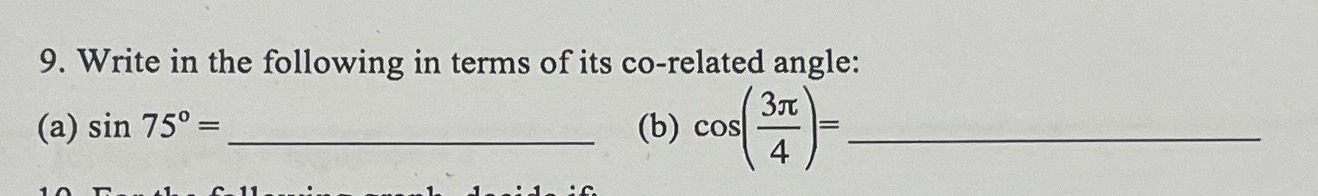 Solved Write in the following in terms of its co-related | Chegg.com