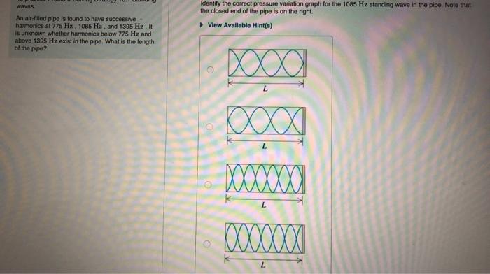 Solved waves Identify the correct pressure variation graph | Chegg.com