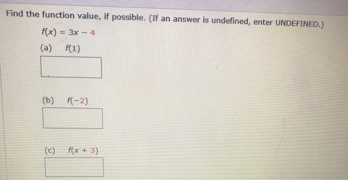 Solved Find the function value, if possible. (If an answer | Chegg.com