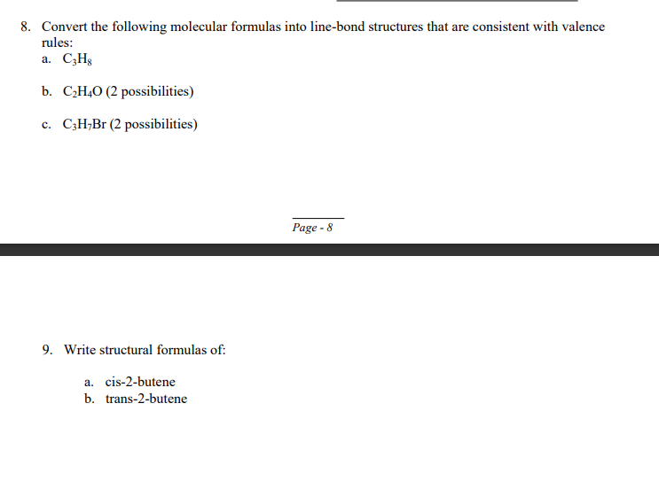 Solved Convert the following molecular formulas into | Chegg.com