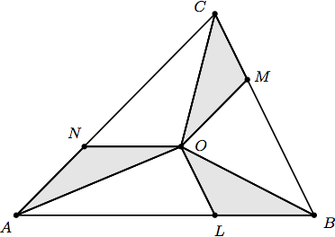 Solved From a point O inside triangle ABC, draw a line | Chegg.com