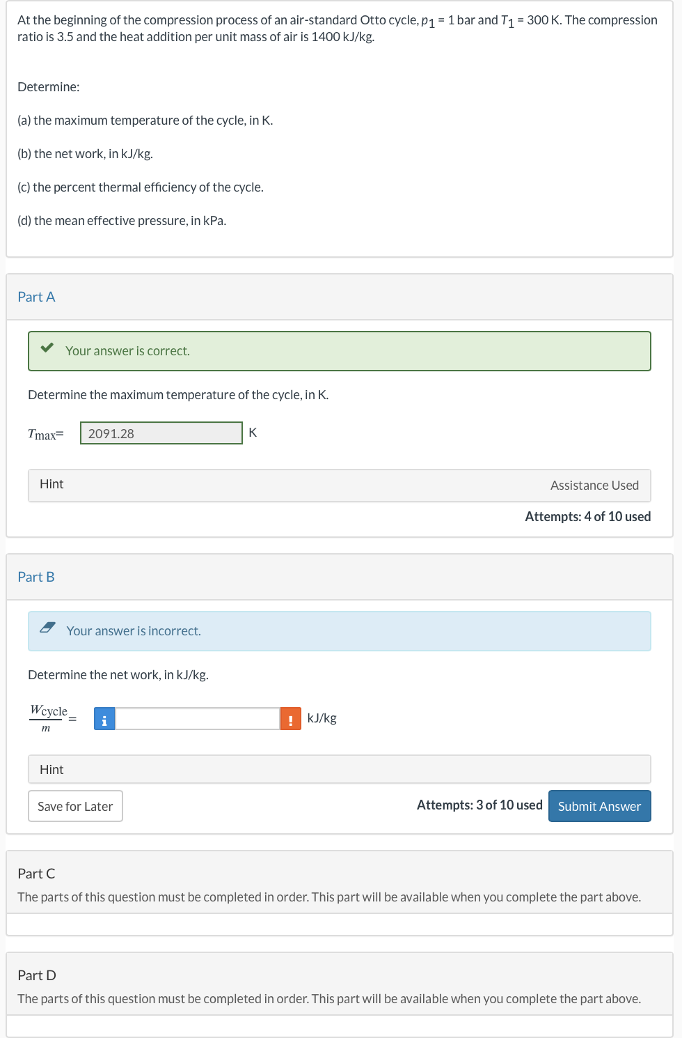 Solved At ﻿the beginning of ﻿the compression process of an | Chegg.com