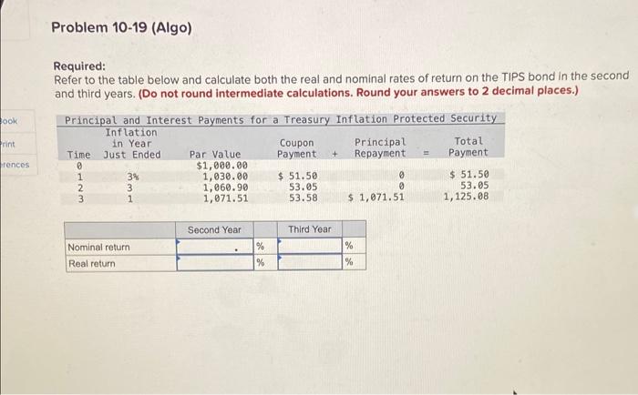 Solved Problem 10-19 (Algo) Book Required: Refer to the | Chegg.com