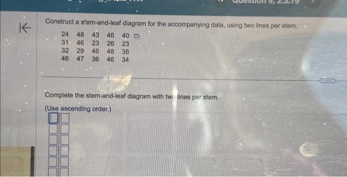 Solved Construct a stem-and-leaf diagram for the | Chegg.com