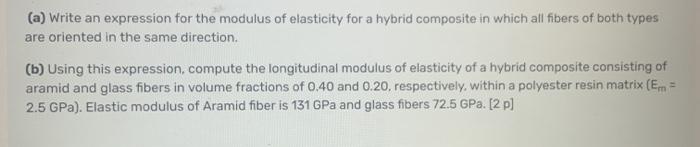 Solved (a) Write an expression for the modulus of elasticity | Chegg.com