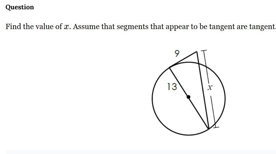 QuestionFind the value of \( ﻿x \). ﻿Assume that | Chegg.com