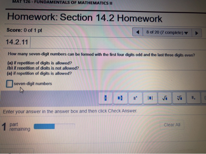 Solved MAT 126 - FUNDAMENTALS OF MATHEMATICS II Homework: | Chegg.com