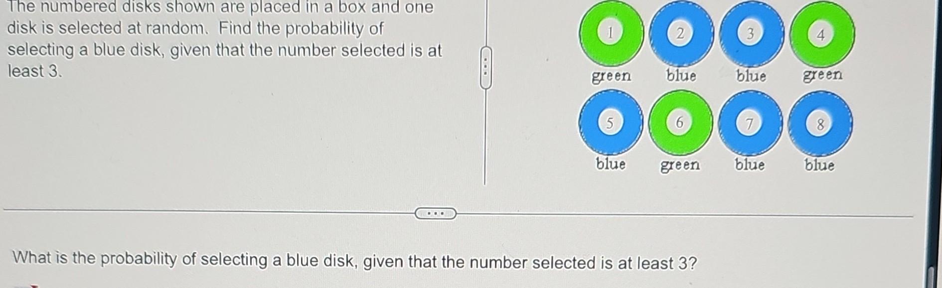 Solved The numbered disks shown are placed in a box and | Chegg.com
