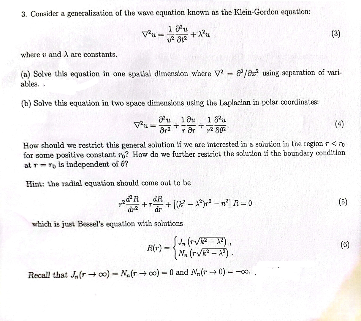 Solved Consider a generalization of the wave equation known | Chegg.com