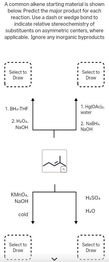 Solved A common alkene starting material is shown below. | Chegg.com