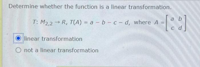 Solved Determine whether the function is a linear | Chegg.com