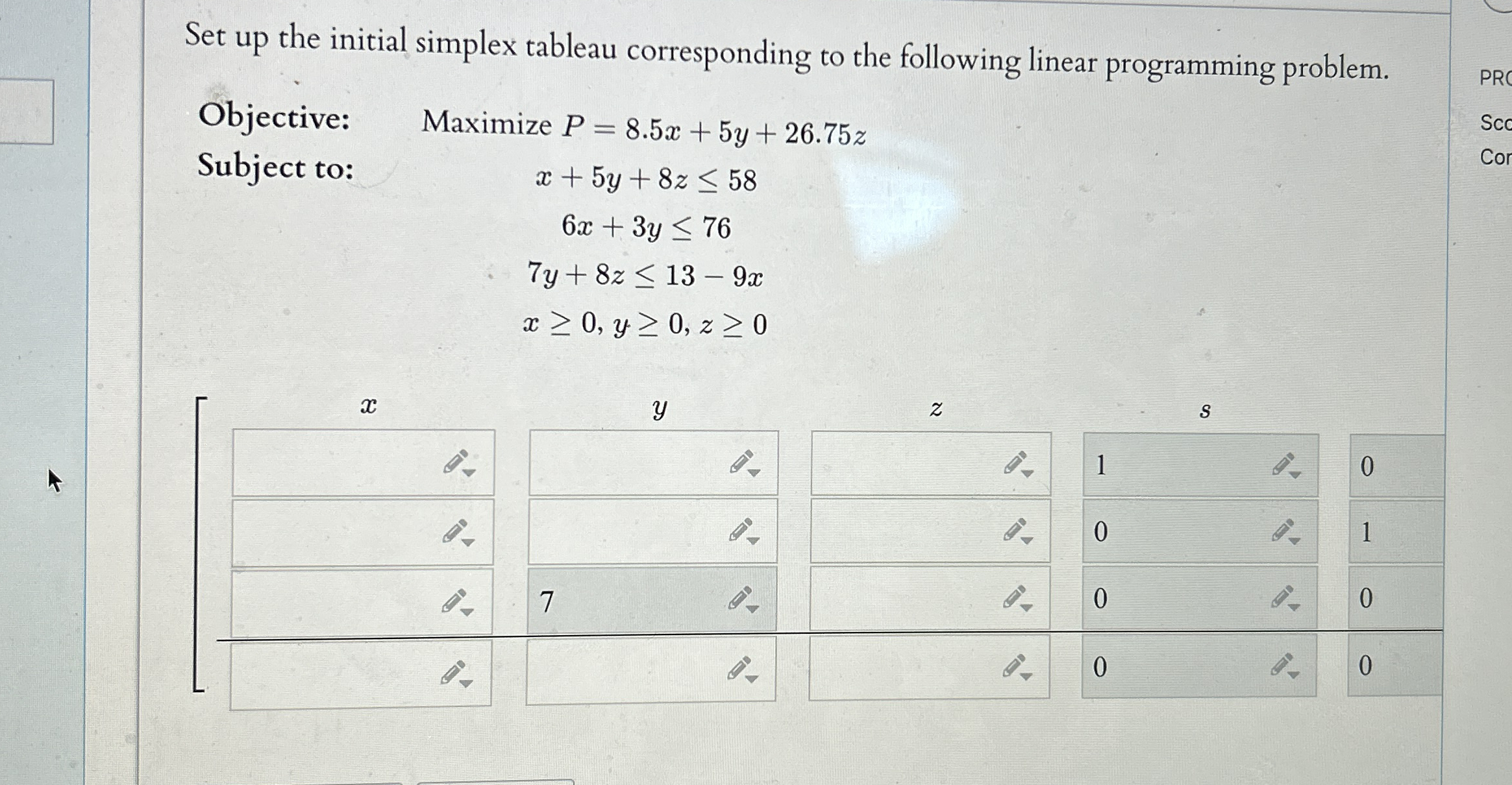 Solved Set up the initial simplex tableau corresponding to | Chegg.com