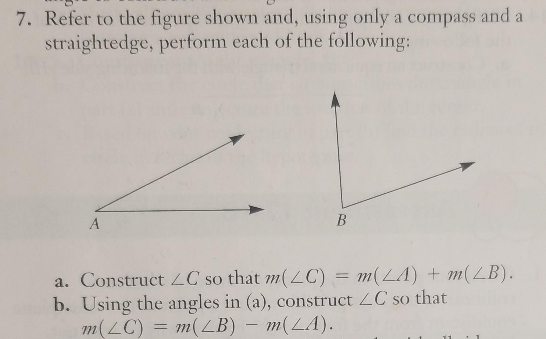Solved 7. Refer to the figure shown and, using only a | Chegg.com