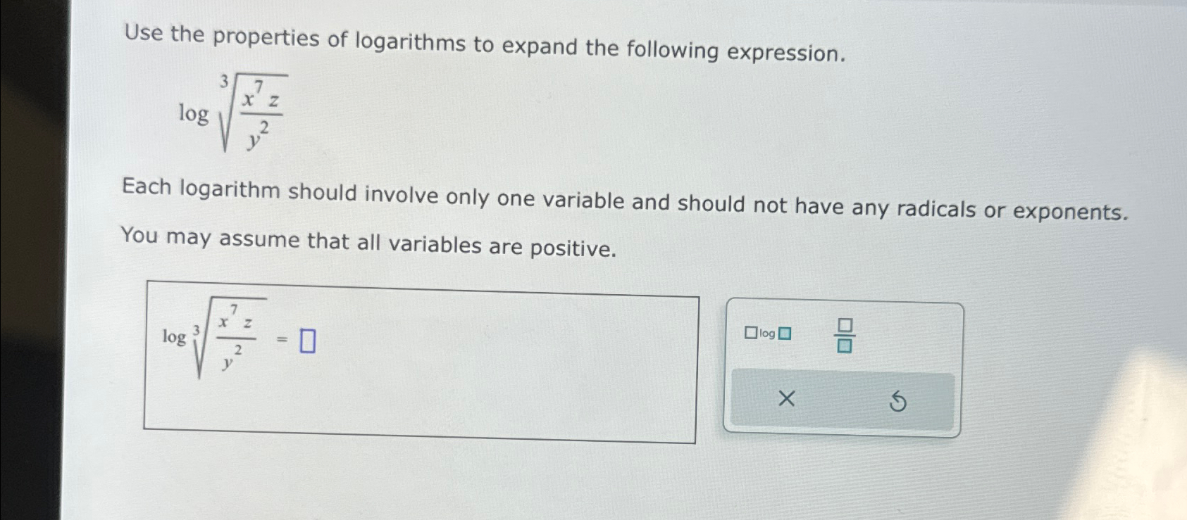 Solved Use the properties of logarithms to expand the | Chegg.com