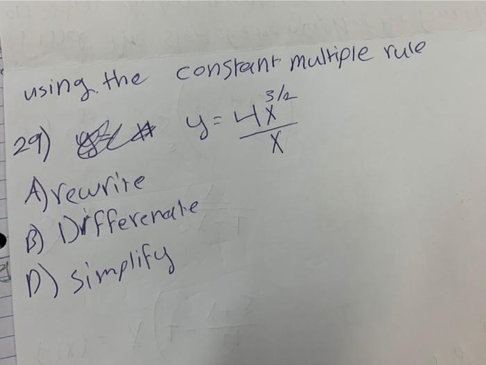 Solved using the constant multiple rule 29) && y = 48 Х A | Chegg.com