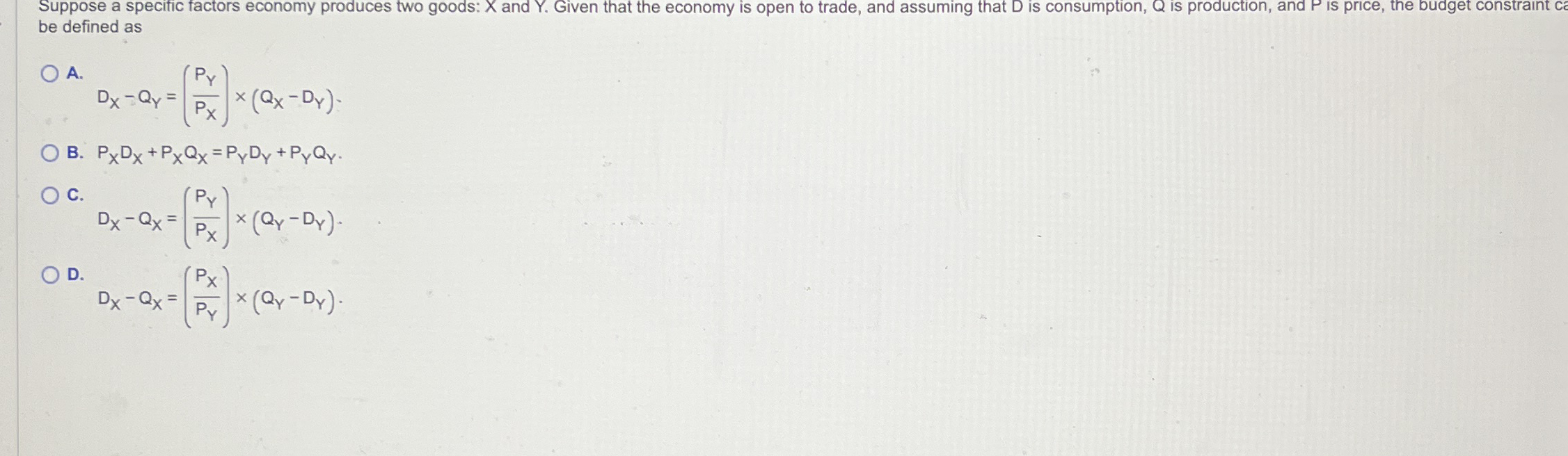 Solved Suppose a specific factors economy produces two | Chegg.com