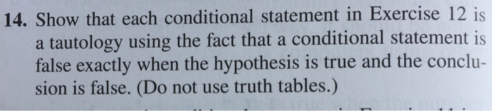 Solved 14. Show that each conditional statement in Exercise | Chegg.com