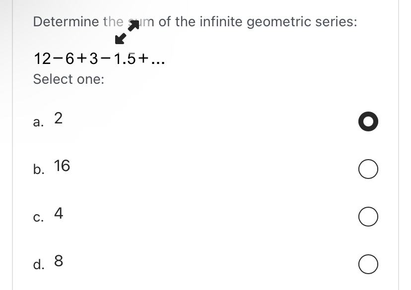 Solved Determine the of the infinite geometric | Chegg.com