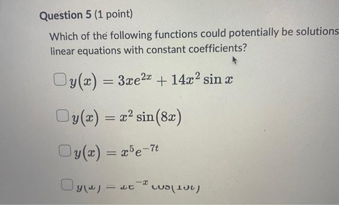 Solved Which of the following functions could potentially be | Chegg.com