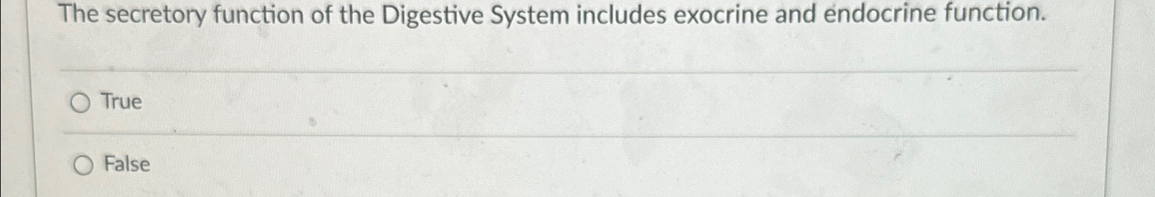 Solved The secretory function of the Digestive System | Chegg.com