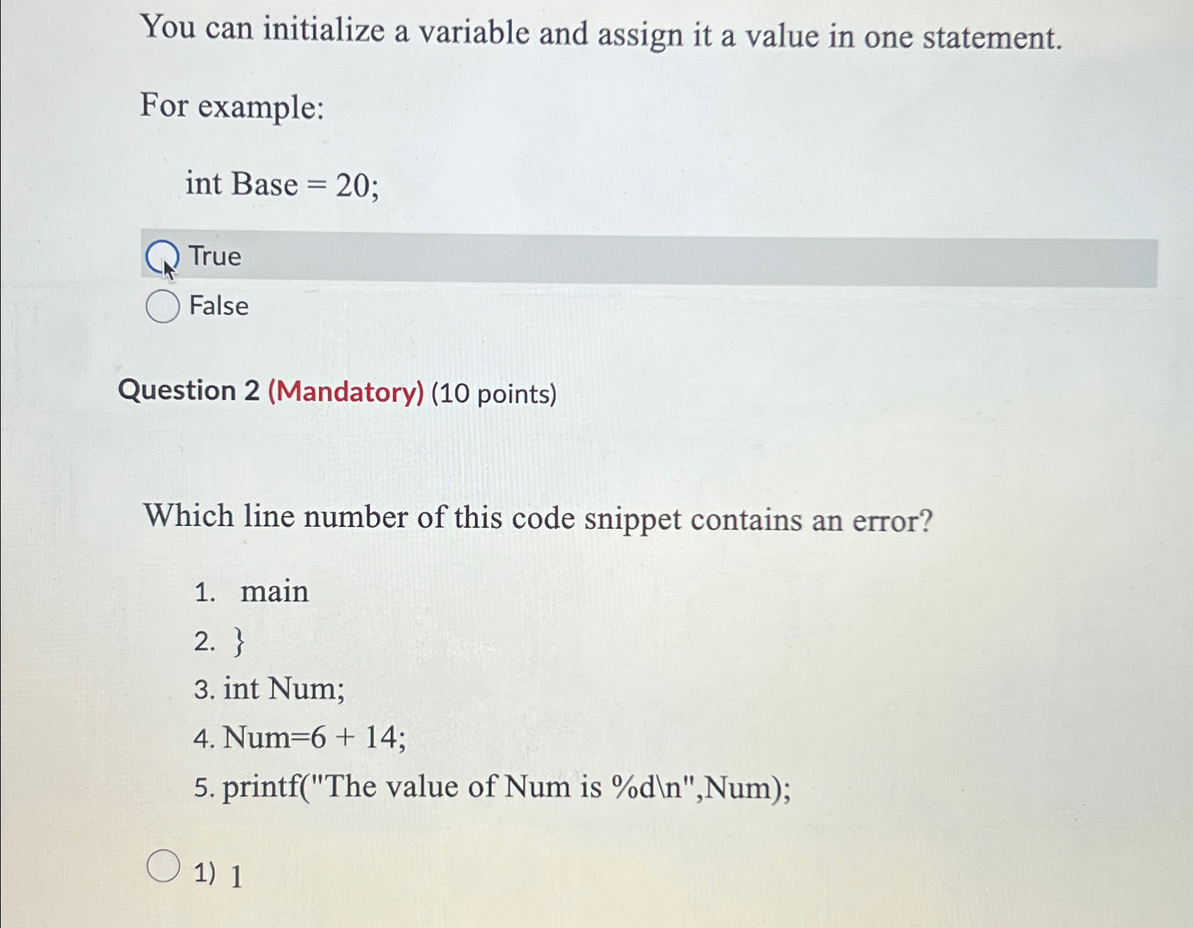 Solved You Can Initialize A Variable And Assign It A Value