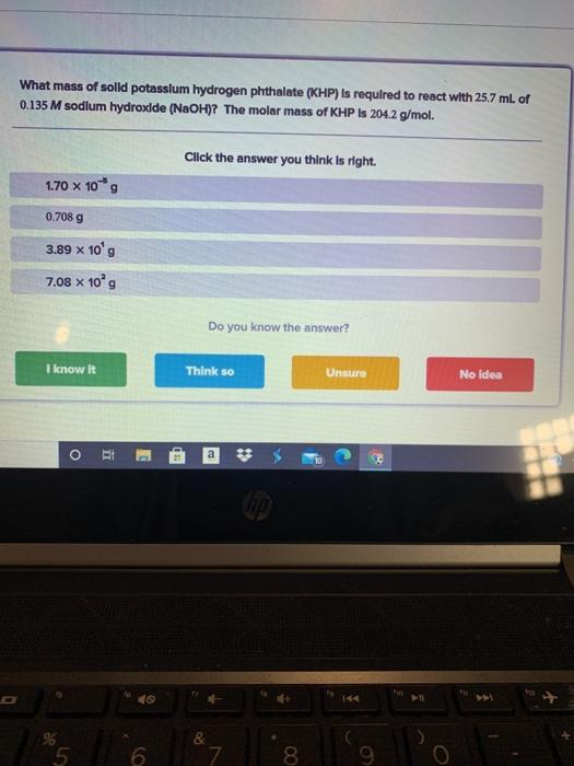 Solved What mass of solid potassium hydrogen phthalate (KHP) | Chegg.com