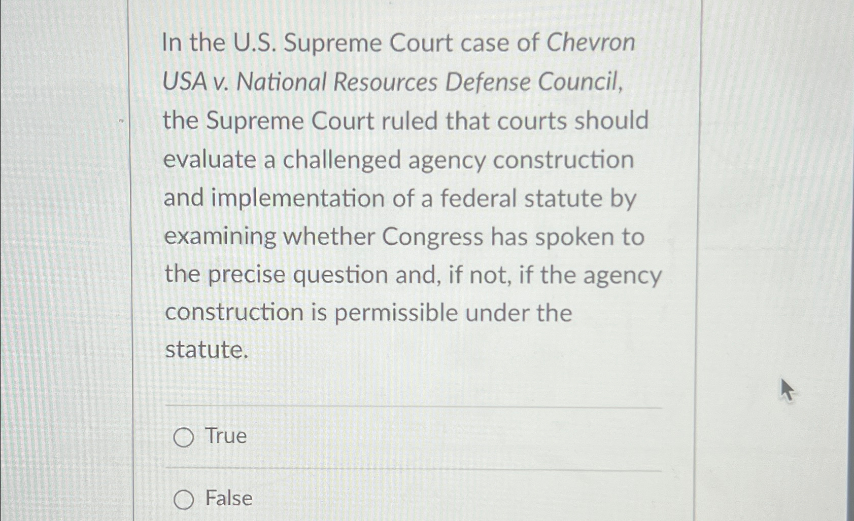 Solved In the U.S. ﻿Supreme Court case of Chevron USA v. | Chegg.com