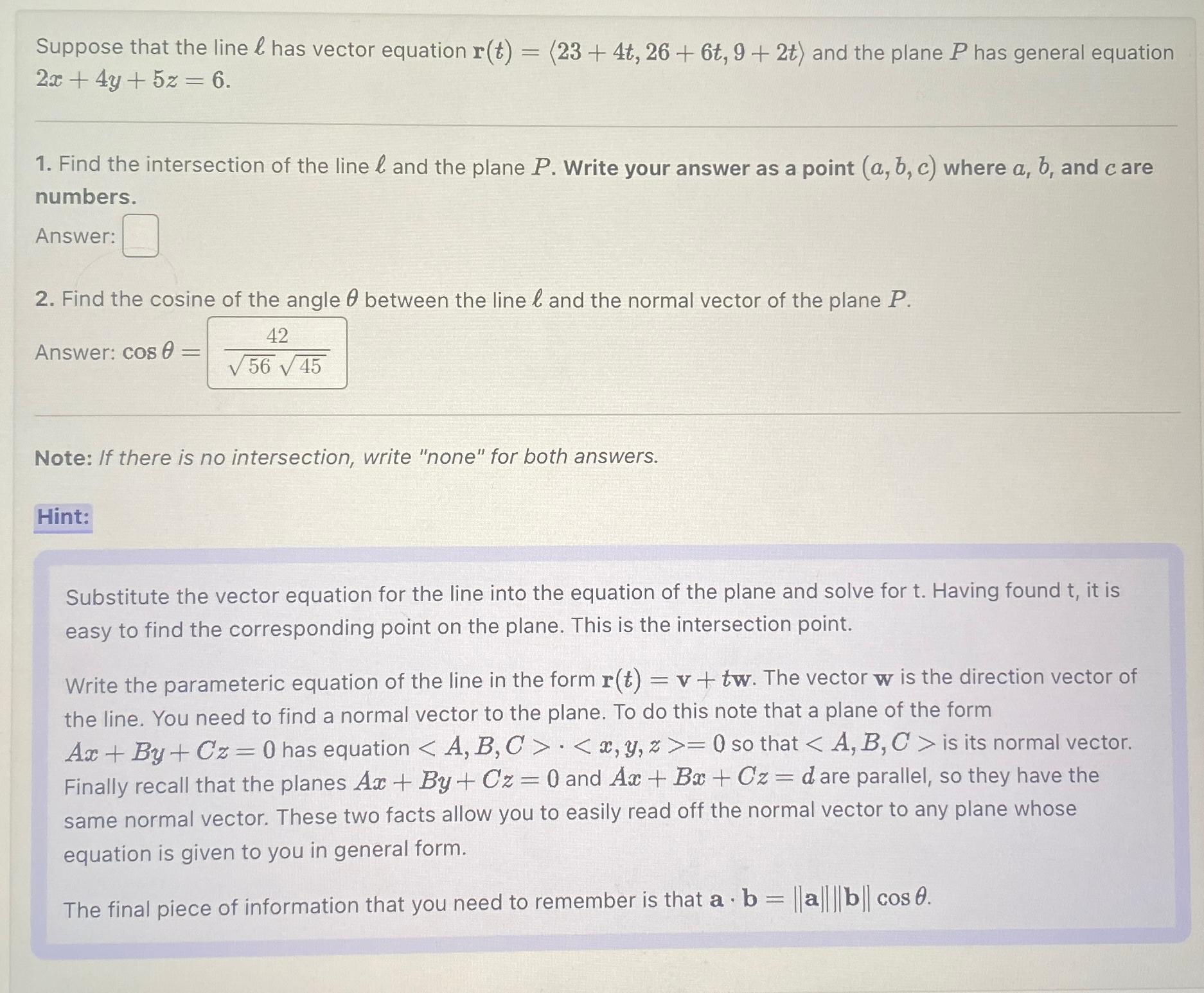 Solved Suppose that the line l ﻿has vector equation | Chegg.com