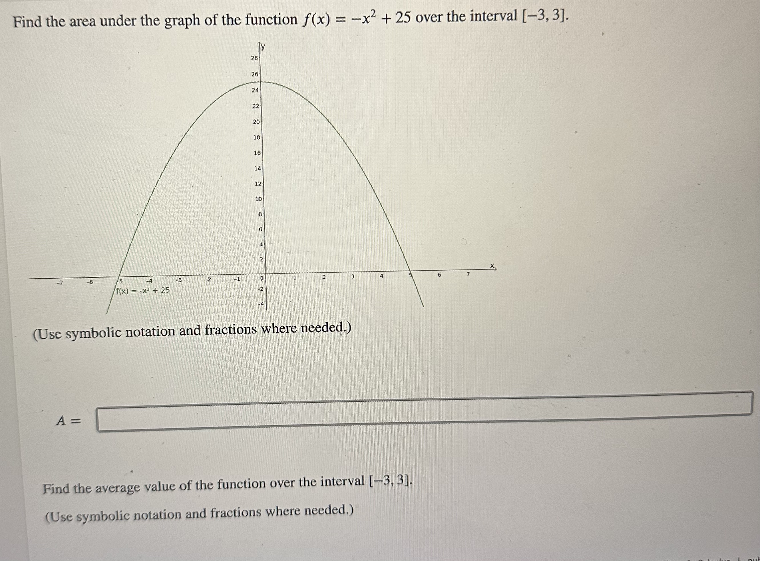 Solved Find the area under the graph of the function | Chegg.com