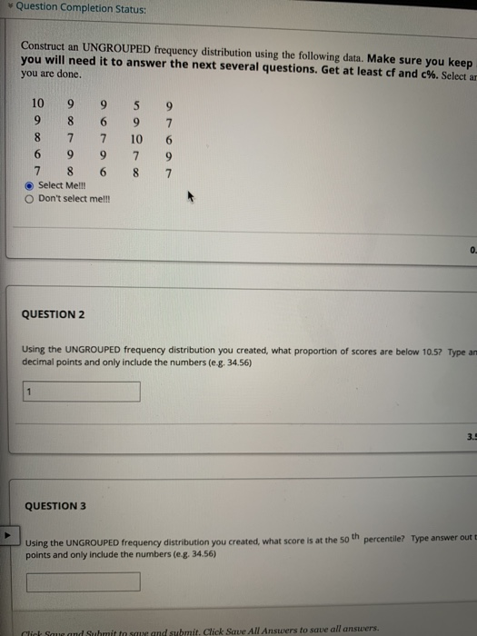 Solved Question Completion Status: Construct an UNGROUPED | Chegg.com Solved Question Completion Status: Construct an UNGROUPED | Chegg.com