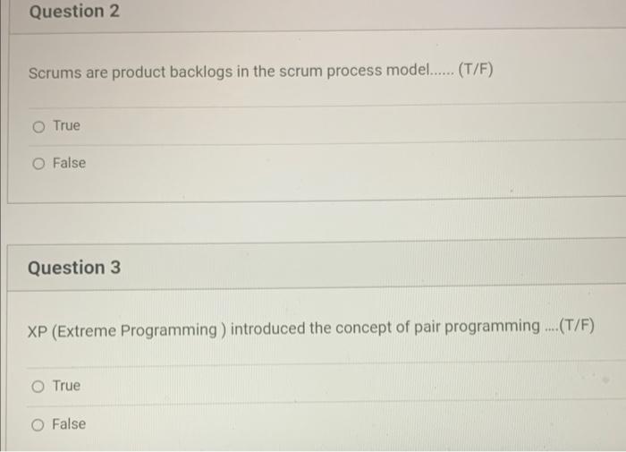 Solved Scrums are product backlogs in the scrum process | Chegg.com