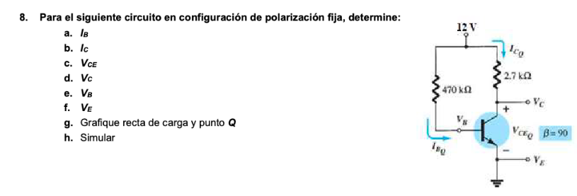 Solved Para el siguiente circuito en configuración de | Chegg.com