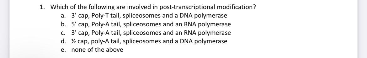 Solved Which of the following are involved in | Chegg.com
